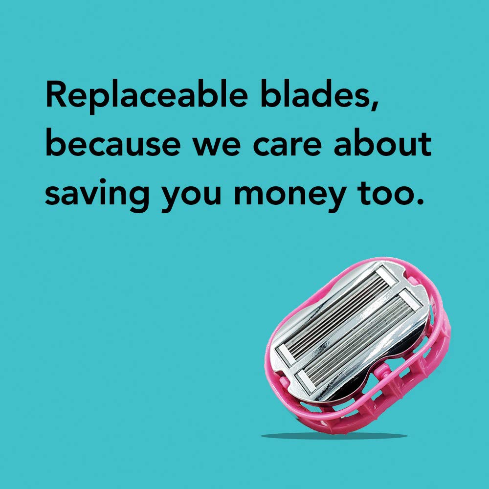 Premium Omnishaver - Pink - The Fastest Way to Shave Head, Legs, Arms, Body| An Alternative to Disposable Shaving Razors Self Cleans & Strops During Use with Durable Blade| Bald Head Shaver for Women