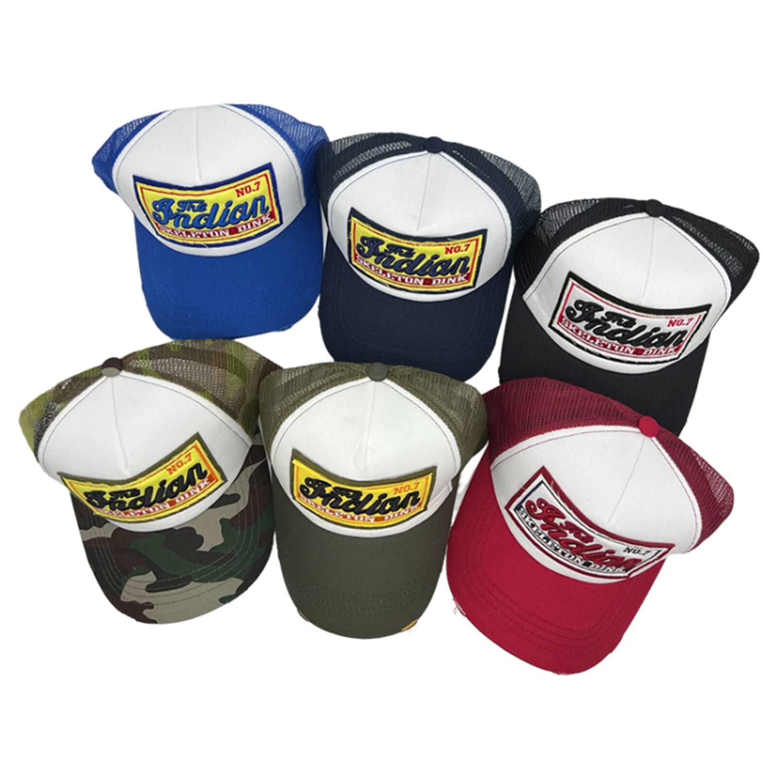 The Indian Skeleton Dink Cotton Baseball Mesh Cap, Distressed Vintage Dad Hat Adjustable Snapback Trucker Hats for Men Women Black