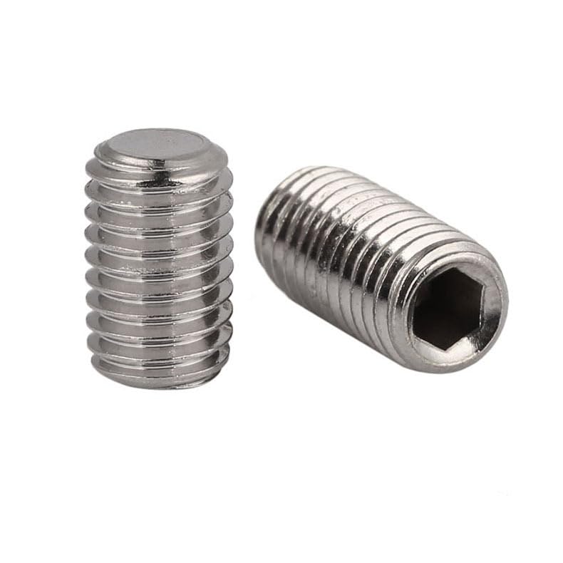 RAKTDA Hexagon Socket Screws 100pcs 201 Stainless Steel Flat end hex Socket Set Screws Headless Machine Screws (Size : M5*12)