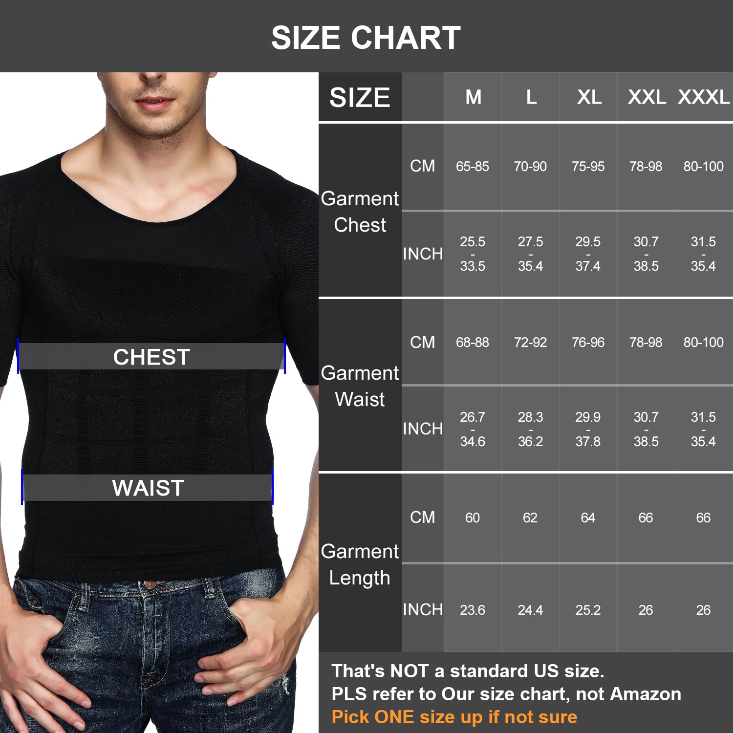 Odoland 3 Pack Men's Body Shaper Slimming Shirt Tummy Vest Thermal Compression Base Layer Slim Muscle Short Sleeve Shapewear, Grey/Grey/Grey, XL