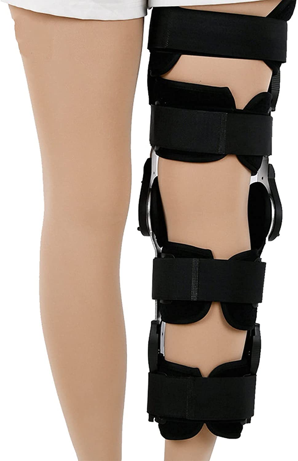 TSUSF Hinged Adjustable Knee ROM Brace Support Injury Orthosis Stabilizer One Size Fits Most Adjustable Recovery Support For Orthoped