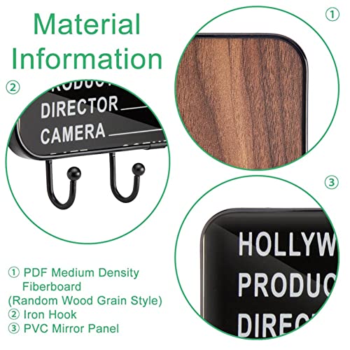 MUOOUM Key Hooks Movie Cinema Lapper Board Key Holder for Wall Decorative with 4 Key Hooks Coat Hanger, Purse Hanger, Towel Hook, Easy Mount Key Hangers
