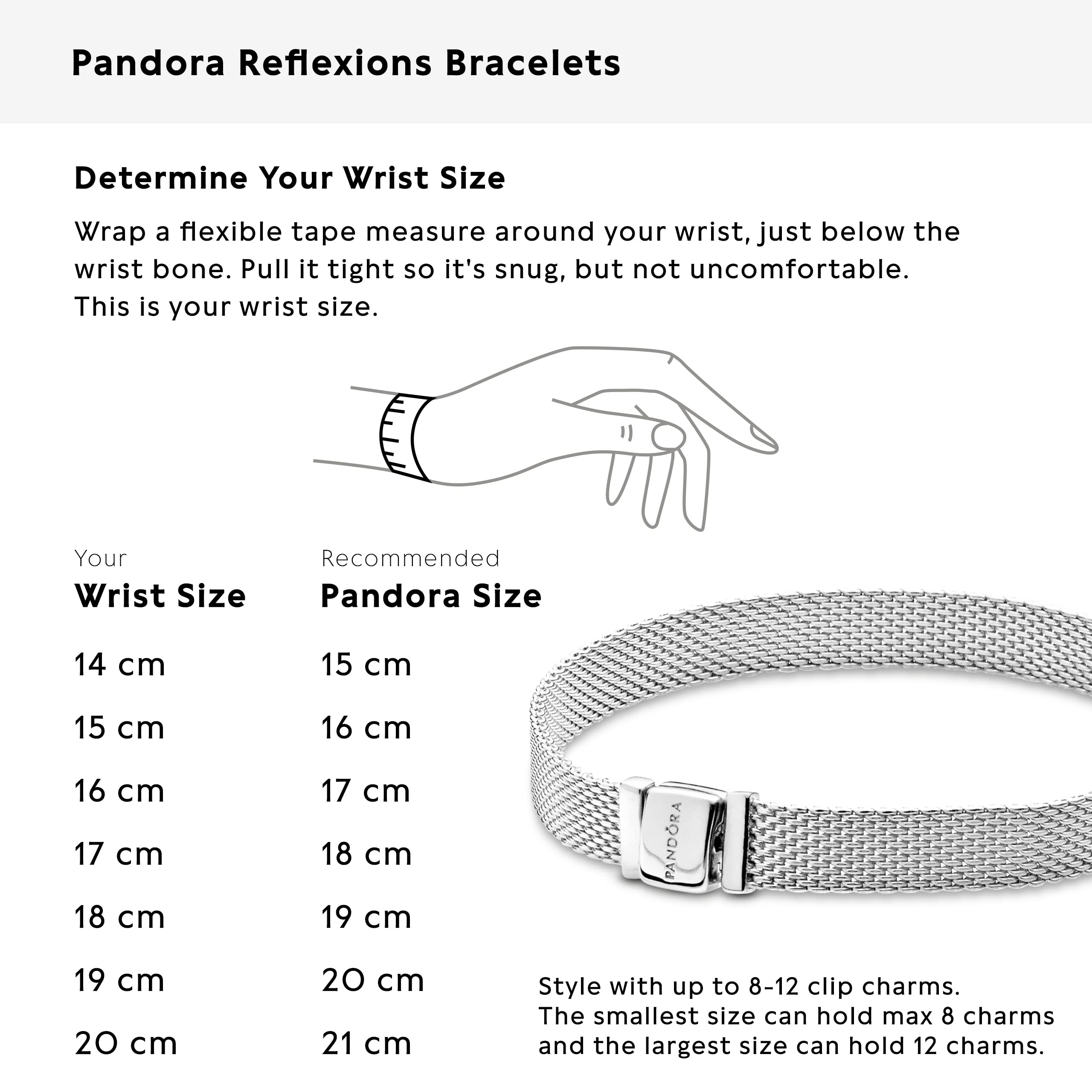Pandora Reflexions Mesh Bracelet - Sterling Silver Charm Bracelet for Women - Compatible Reflexions Charms - Features Sterling Silver - 6.7"