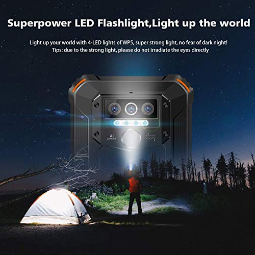 OUKITEL WP5 8000mAh Battery IP68 Waterproof Rugged Smartphone, 5.5in HD+ 4GB 32GB Unlocked, Face ID Fingerprint Triple Camera Global Version 4G LTE GSM Cell Phone (Black)