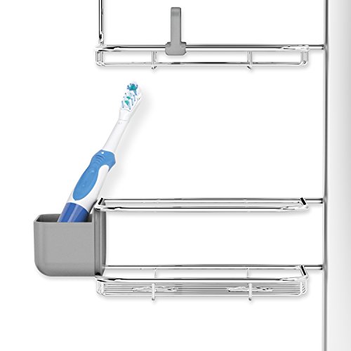 simplehuman Adjustable and Extendable Shower Caddy XL, Stainless Steel and Anodized Aluminum