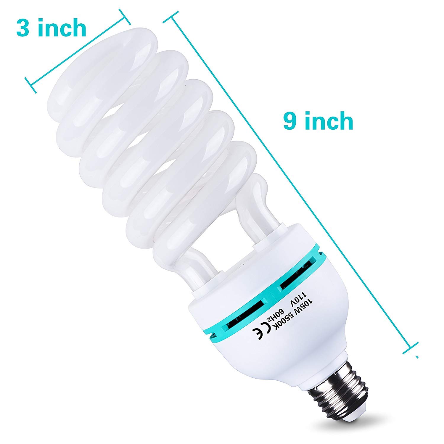 SLOW DOLPHIN Photo CFL Full Spectrum Light Bulb,105W 5500K CFL Daylight for Photography Photo Video Studio Lighting(1 Pcs)