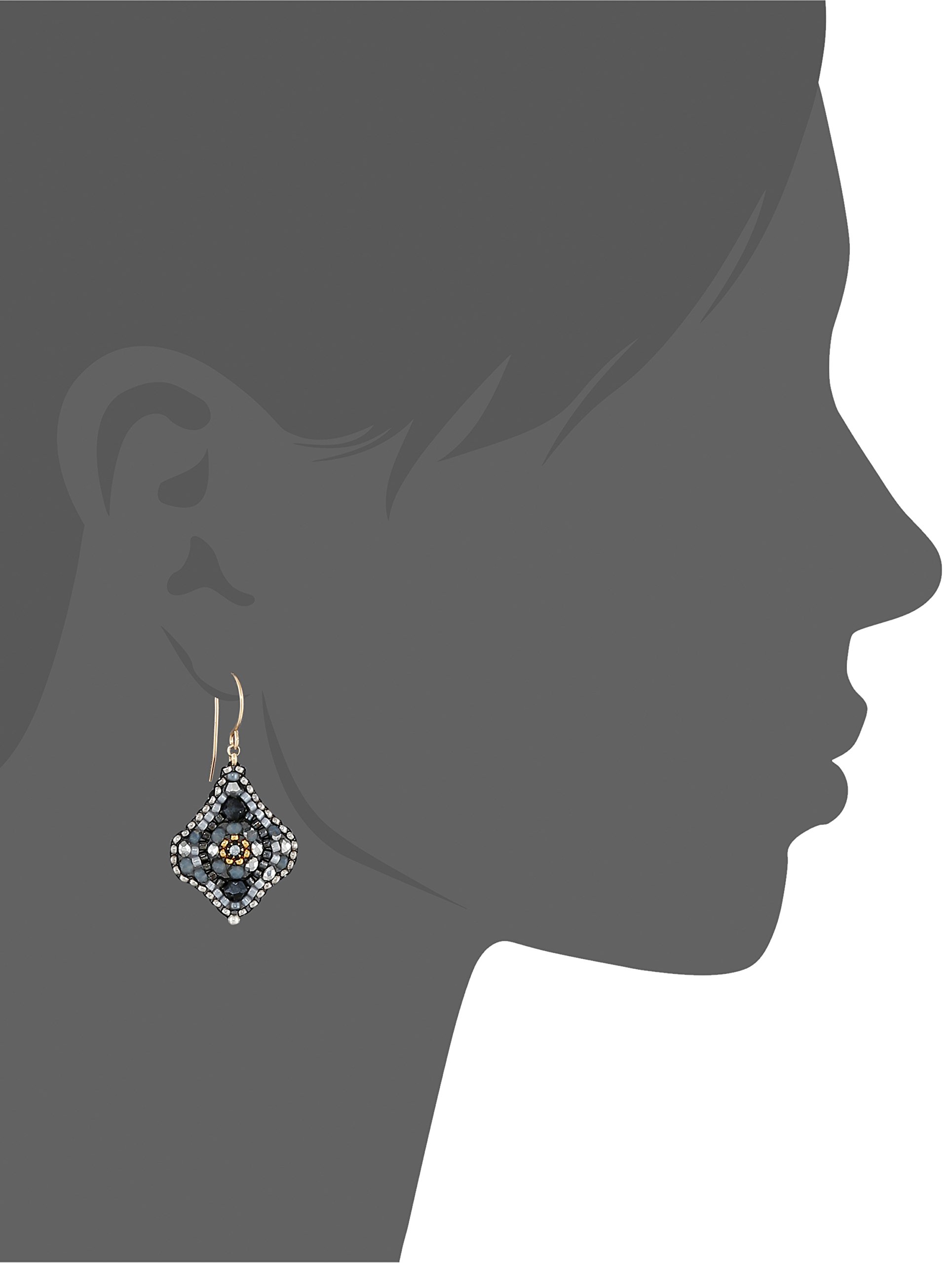 Miguel Ases Hematite and Swarovski Lotus Drop Earrings