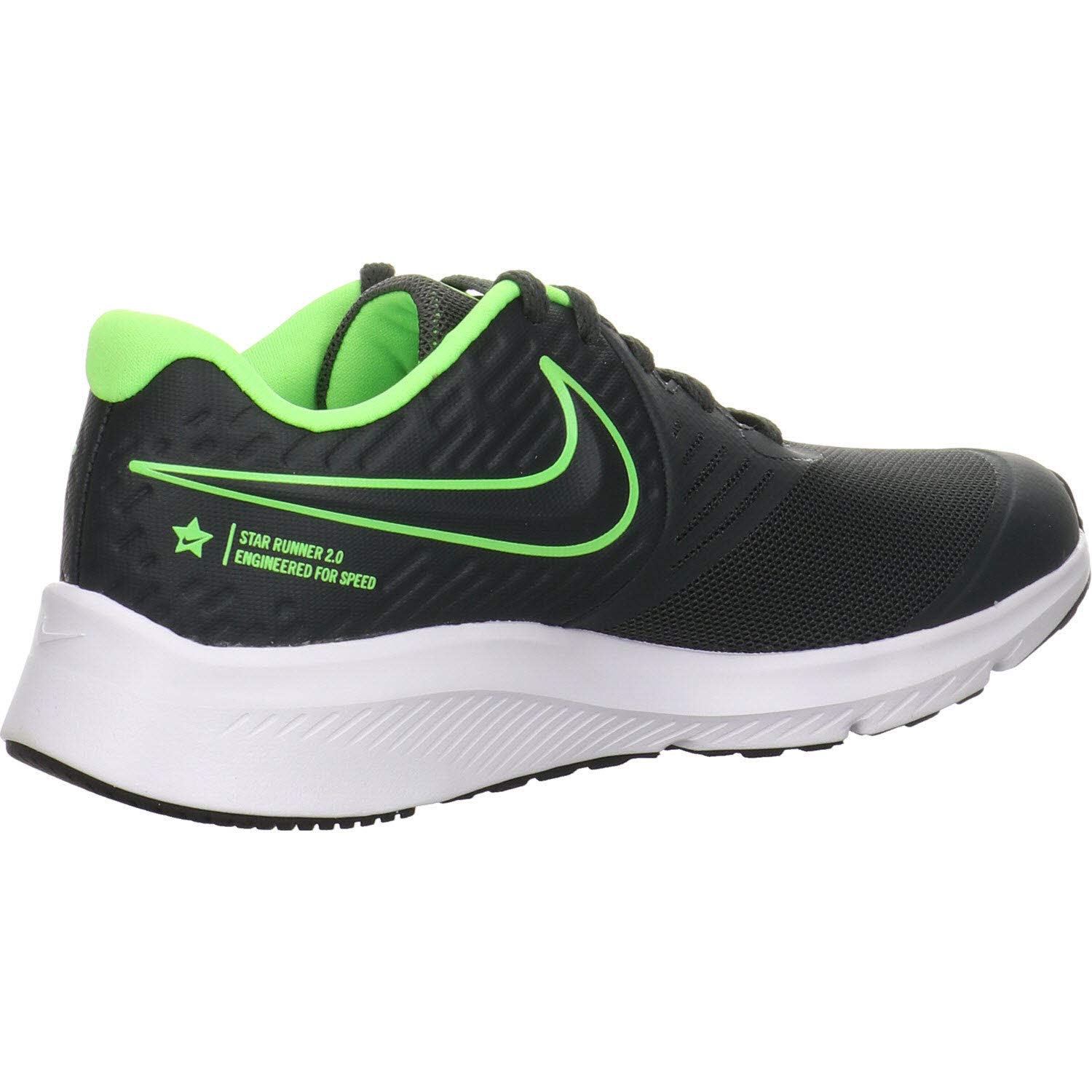 Nike Unisex-Child Star Runner 2 (GS) Sneaker, Anthracite/Electric Green-White, 7Y Youth US Big Kid