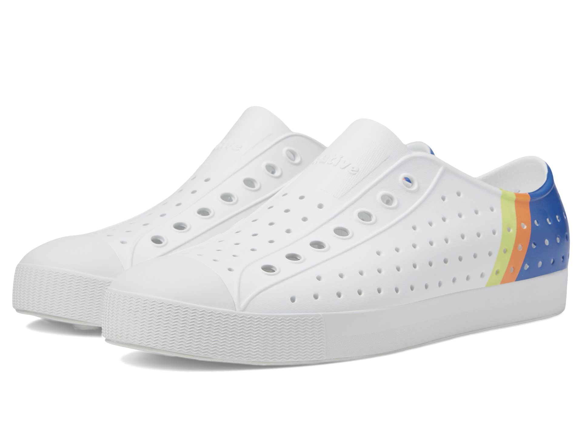Native Shoes Unisex Jefferson Sugarlite Block Shell White/Shell White/UV City Celery Block Men's 9, Women's 11 Medium