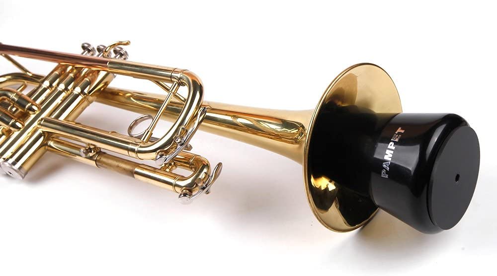 PAMPET Lightweight Practice Trumpet Mute Silencer Trumpet Straight Mute With 3C Trumpet Mouthpiece