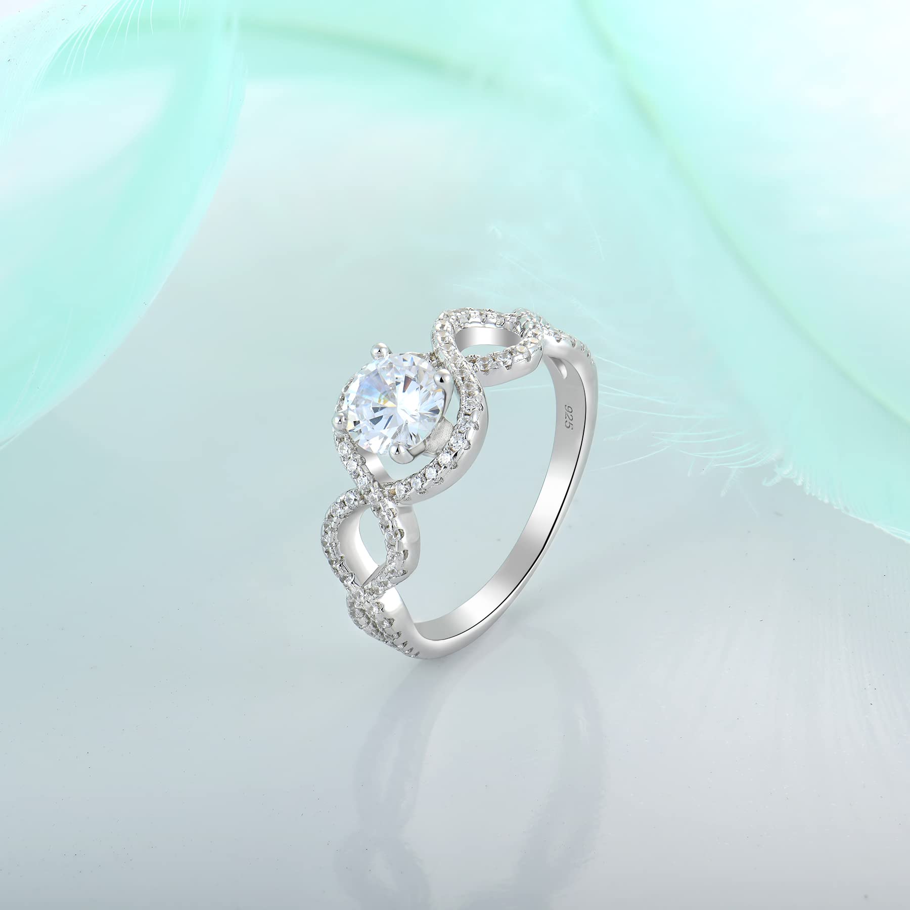 STARCHENIE Infinity Promise Ring 925 Sterling Silver Wedding Engagement Band Anniversary Jewelry for Women Size 7