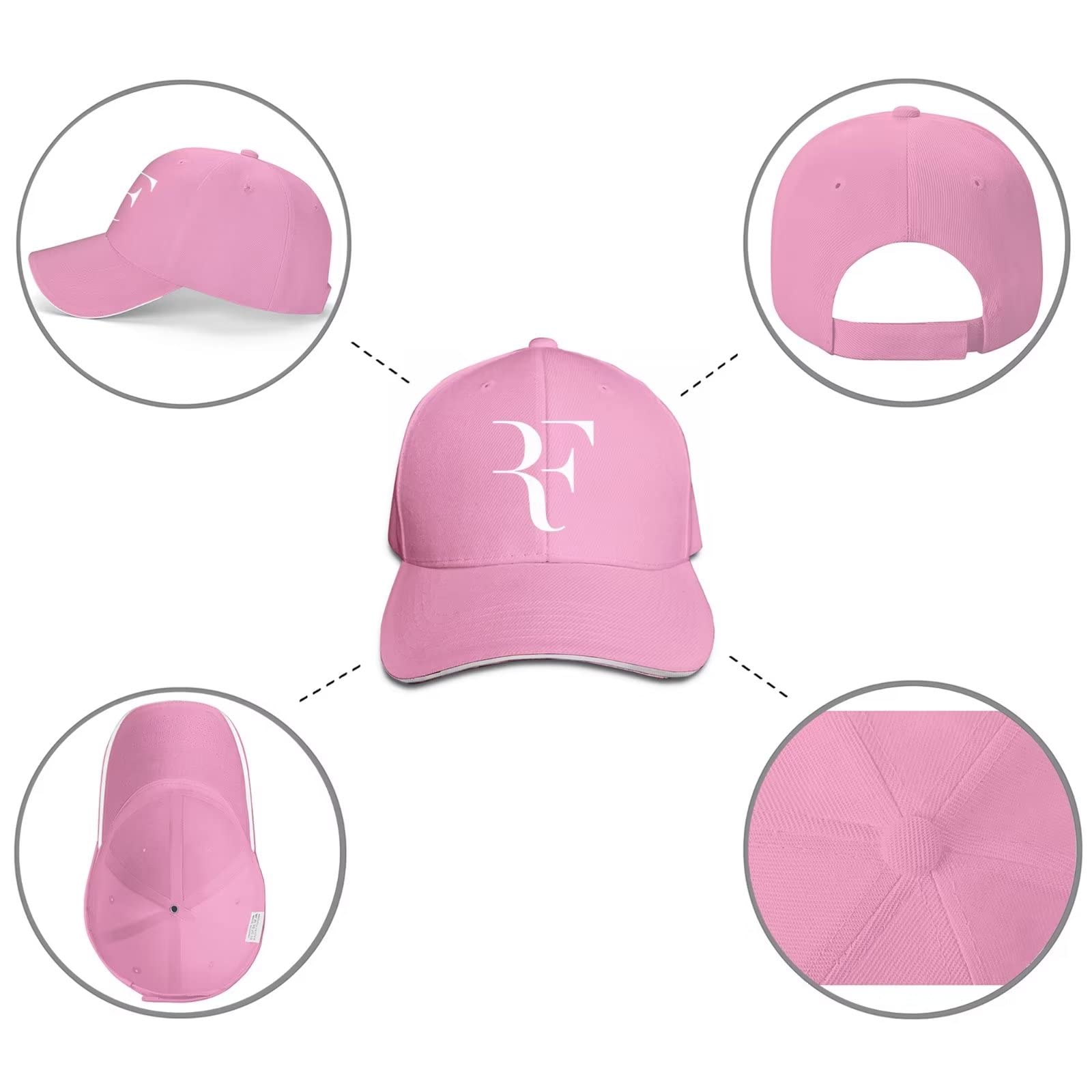 ROGER FEDERER hat Adult Unisex Classic Adjustable Sandwich Baseball caps Hats for Mens&Women's Pink