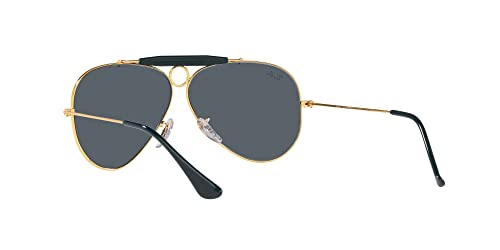 Ray-Ban RB3138 Shooter Pilot Sunglasses, Legend Gold/Blue, 58 mm