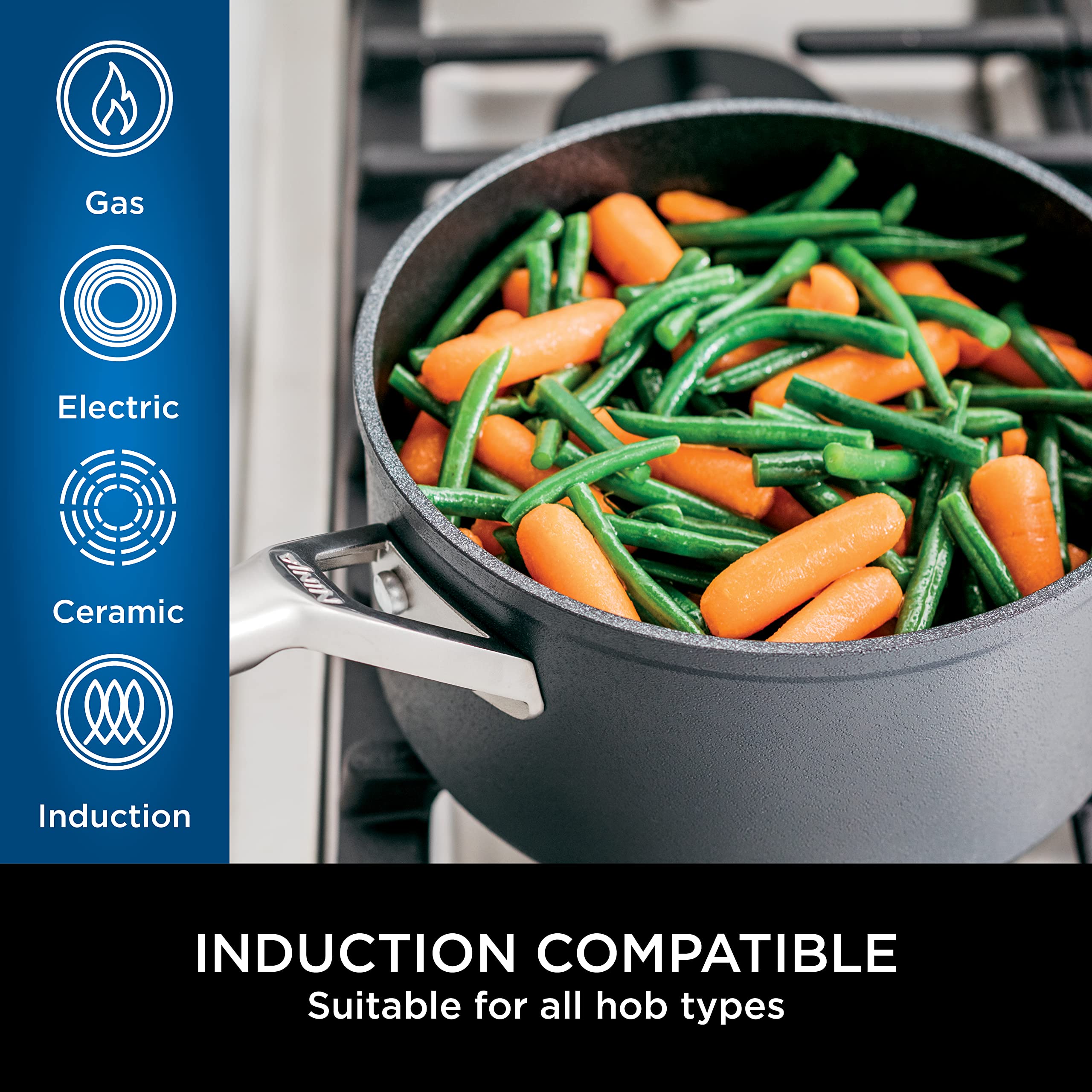 Ninja Foodi ZEROSTICK 24cm Frying Pan, [C30024EU] Hard Anodised Aluminium, Non-Stick, Induction Compatible