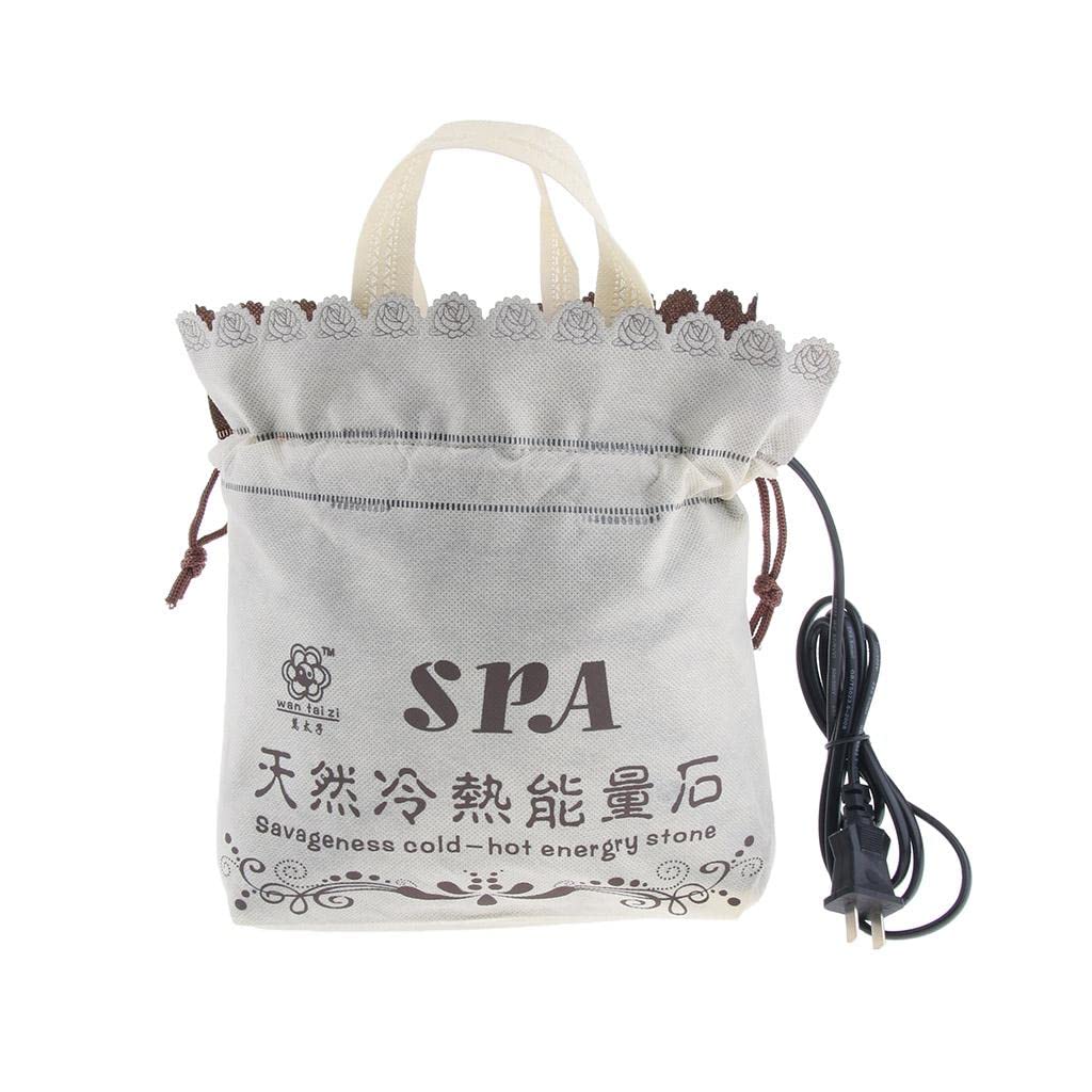 Prettyia Electric Hot Stone Heater, SPA Massage Hot Stone Warmer Heating Bag for Body Relax, Holds 16 Pcs Rock Stone
