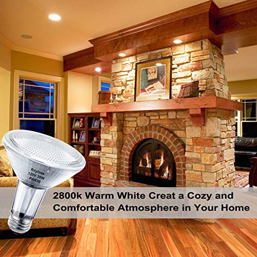 PAR30 Long Neck, 6PCS PAR30L Flood Light Bulbs,Dimmable, PAR30 Bulb 120V 50W Replacement, Long Lasting Lifetime, High brightness & Warm White, E26 Medium Screw Base, 39PAR30/FL for Recessed Light Bulb