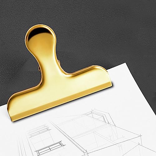 PreuveDe Chip Bag Clips,8 Pack Large Golden Stainless Steel Air Tight Bag Clip Perfect for Kitchen &Office (8 pack (gold)