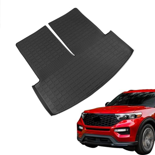 Rongtaod Cargo Mat Compatible with 2020-2024 Ford Explorer 6&7 Passenger Cargo Liner Trunk Mat Back Seat Cover Protector 2023 Explorer Accessories (Trunk Mat with Backrest Mat)