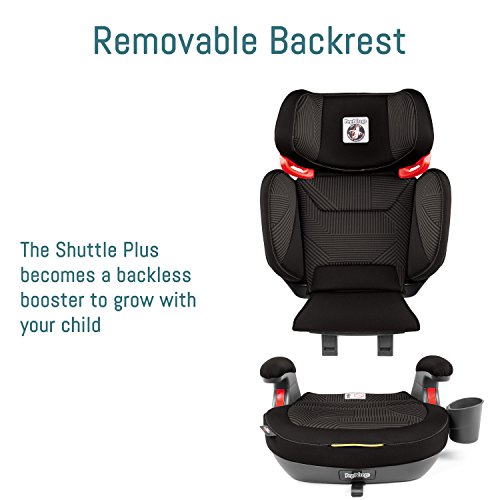 Peg Perego Viaggio Shuttle Plus 120 - Booster Car Seat - for Children from 40 to 120 lbs - Made in Italy - Licorice (Black)