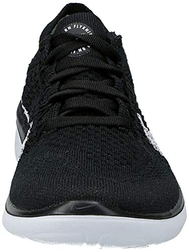 Nike Womens Free RN Flyknit 2018 Running Athletic, Black/White (Black Upper), 7