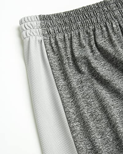Reebok Boys’ Active Shorts – 2 Pack Athletic Performance Dry Fit Gym Basketball Shorts (S-XL), Size Small, Charcoal/Heather Grey