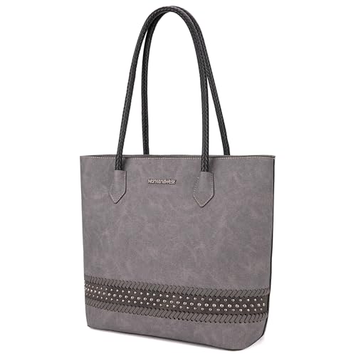 Montana West Large Handbags for Women Tote Bag with Zipper Top-handle Shoulder Bag MWC-090BGY