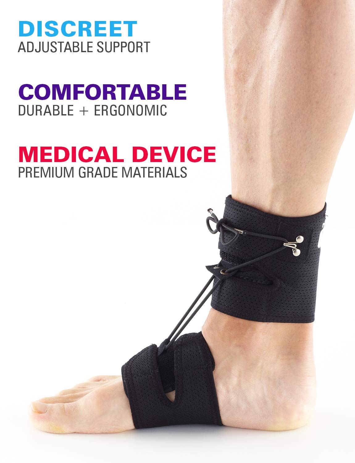 Neo-G Drop Foot Daily Support & Relief – Helps with Drop Foot, Nerve Injury, Foot Position, Relieve Pressure, Ankle & Foot Orthosis – Class 1 Medical Device - L - Black