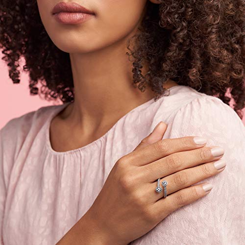 PANDORA Abstract Elegance Ring, Sterling Silver, Clear Cubic Zirconia, Size 7.5