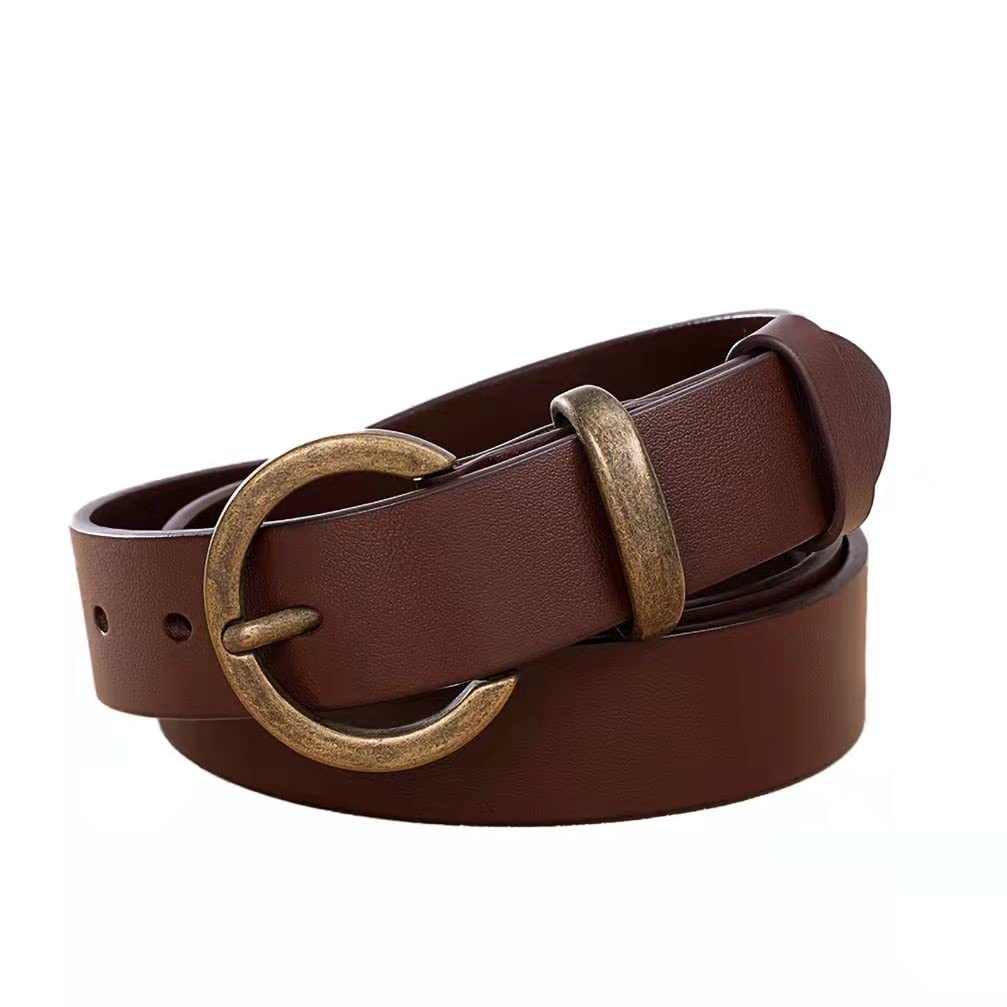 Variyming Women's Belt Genuine Leather Casual Jeans Pants Belt Coffee 100