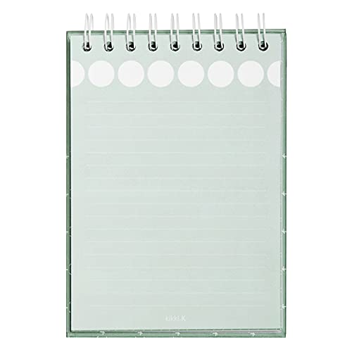 Spiral Coiled Everything Notepad - Thyme: Essentials. 72 Sheets of Quality Colored Paper in 6 Unique Designs. Sturdy Wrapped Greyboard Front and Back Covers by kikki.K