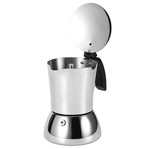 Zerodis Stovetop Espresso Maker color Stainless Steel Thermal Coffeemaker 4 Cup Stainless Steel Coffee Maker and Moka Pot Classic Italian style Black Espresso Coffee Pot