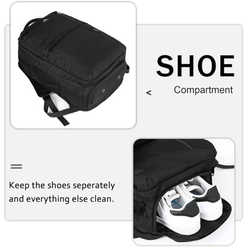 MATEIN Travel Laptop Backpack, 15.6 Inch Large Business Flight Approved Carry on Backpack with USB Port, TSA Computer Backpack for Women & Men, Waterproof Overnight Daypack for Work College, Black