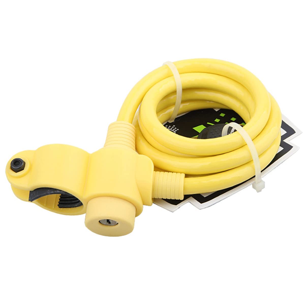UFFD Bike Lock, Bike Locks Cable Lock Coiled Secure Keys Bike Cable Lock with Mounting Bracket,0.4 Inch Diameter (Color : Yellow, Size : 1.2mX10mm)