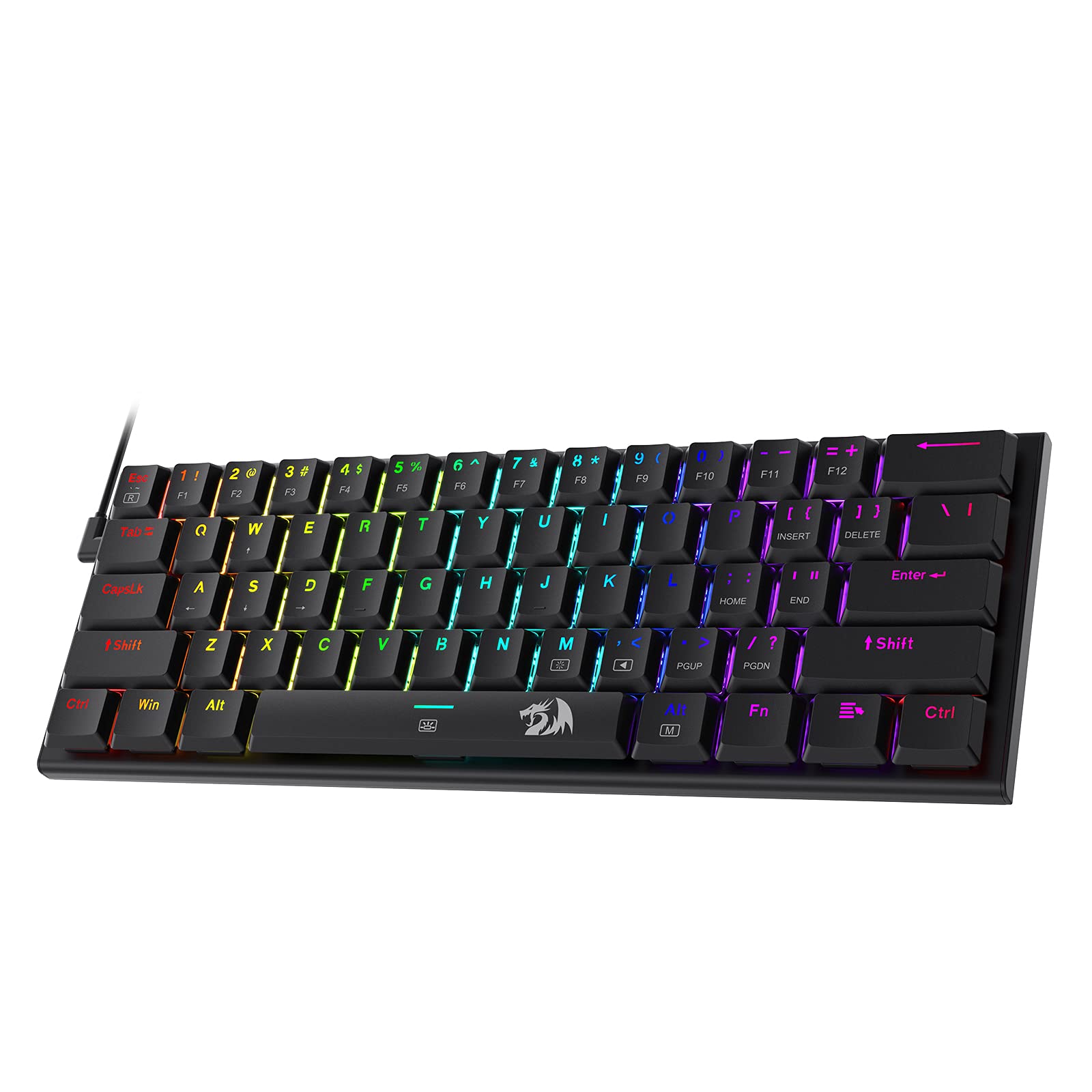 Redragon K614 Anivia 60% Ultra Thin Wired Mechanical Keyboard, Slim Compact 61 Keys RGB Gaming Keyboard w/Low Profile Linear Red Switches and Double-Shot Keycaps for Fast & Accurate Actuation
