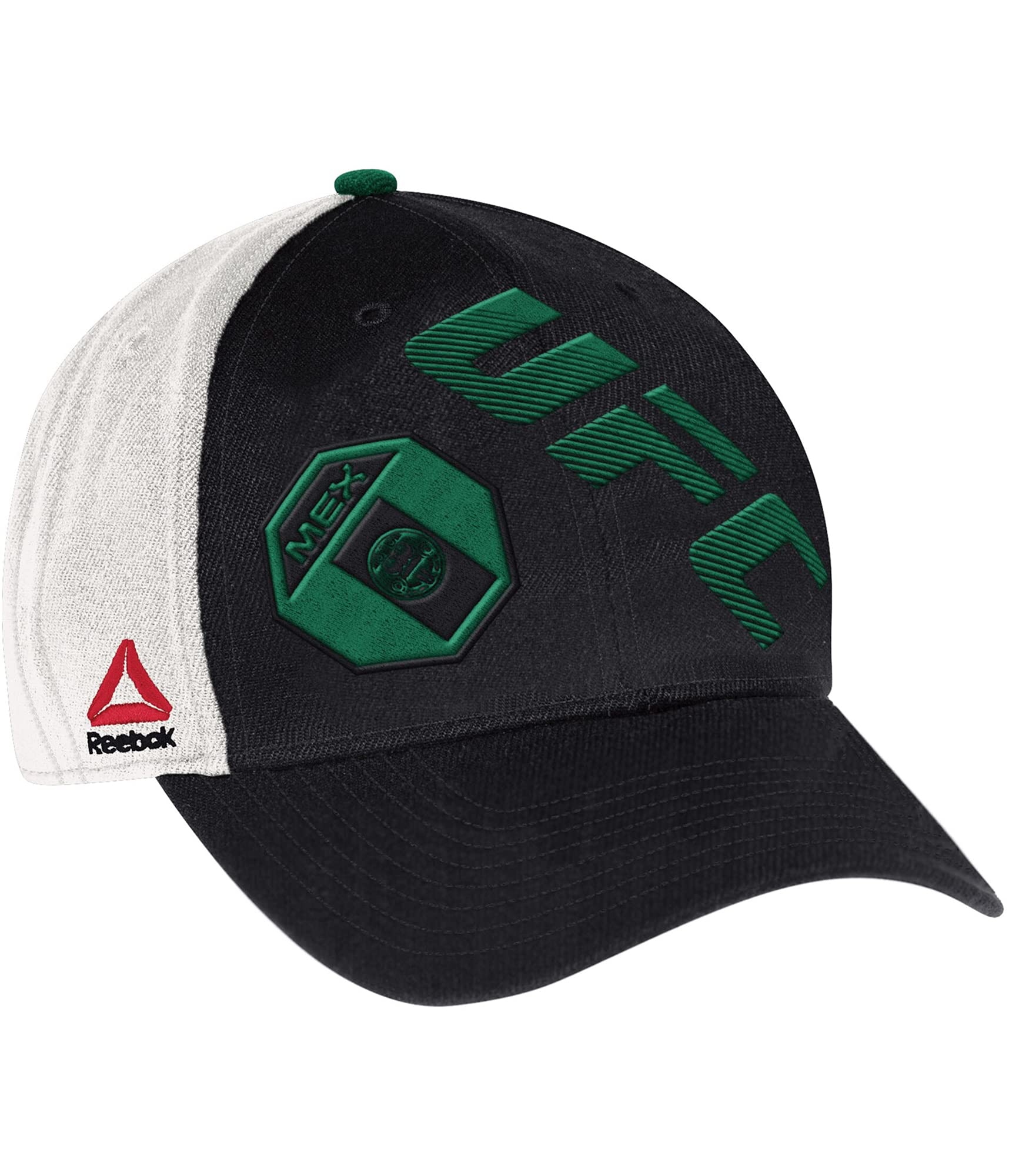 Reebok Mens Embroidered Structured Flex Baseball Cap, Black, S/M