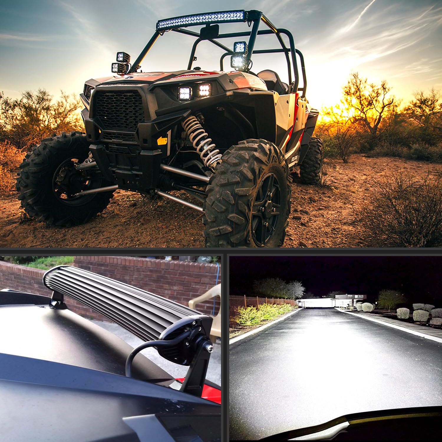 Nilight - 70015C-A LED Light Bar 22Inch 120W Curved Spot Flood Combo LED Driving Lamp Off Road Lights LED Work Light for Trucks Boat Jeep Lamp,2 Years Warranty