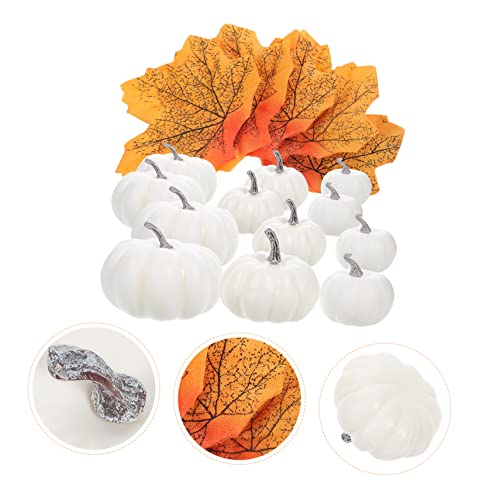 ORFOFE 1 Set Artificial Pumpkin Fake Pumpkin Ornament Fall Decorations Fall Autumn Pumpkin Simulation Pumpkin DIY White Pumpkin Halloween Home Decor Pumpkin Decor Wreath Desktop Foam