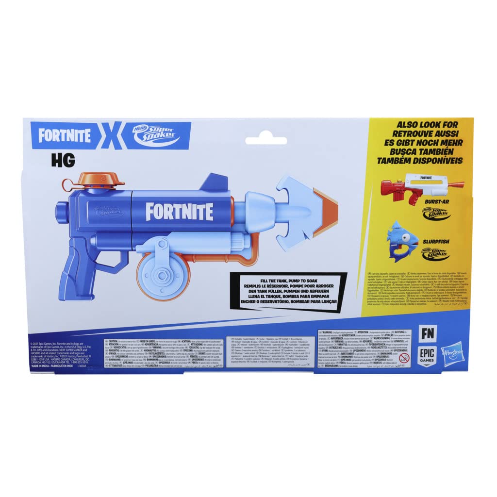 NERF Super Soaker Fortnite HG Water Blaster - Pump-Action Soakage for Outdoor Summer Water Games - for Teens, Adults