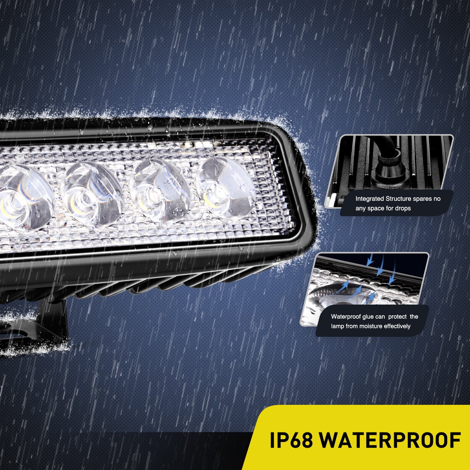 Nilight Led Light Bar 2PCS 18w Spot Driving Fog Light Led Pods Off Road Lights Boat Lights driving lights Led Work Light SUV Lamp,2 years Warranty