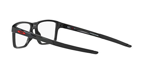 Oakley Men's Ox8143 Chamfer Squared Prescription Eyeglass Frames, Polished Black/Demo Lens, 54 mm