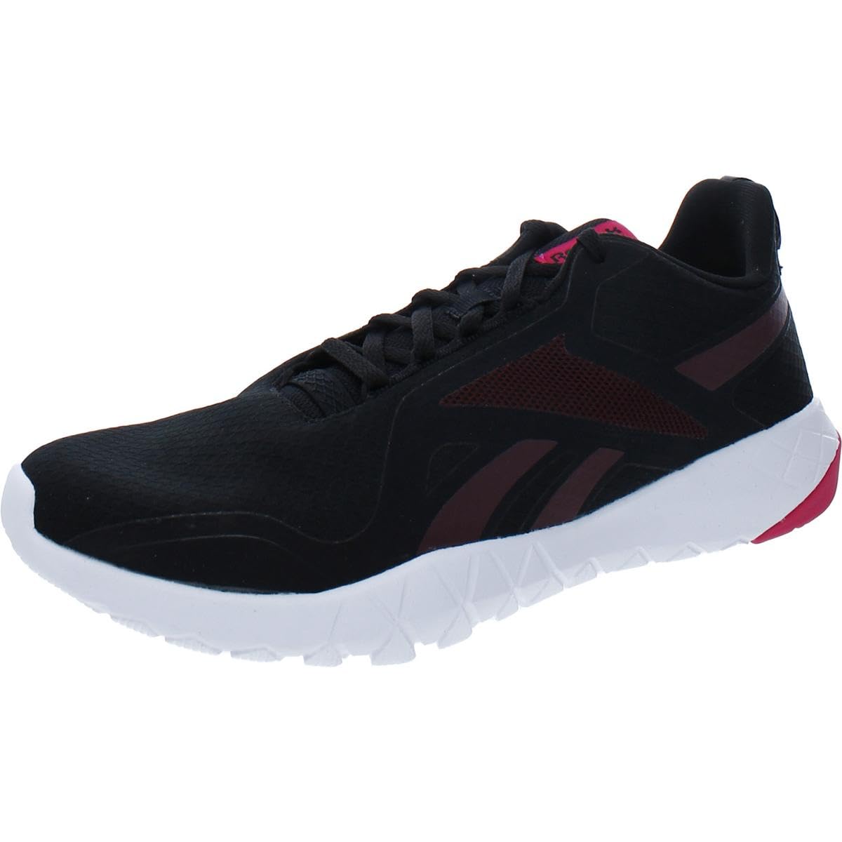 Reebok Women's Flexagon Force 3.0 Cross Trainer, Black/Maroon/Pursuit Pink, 7.5