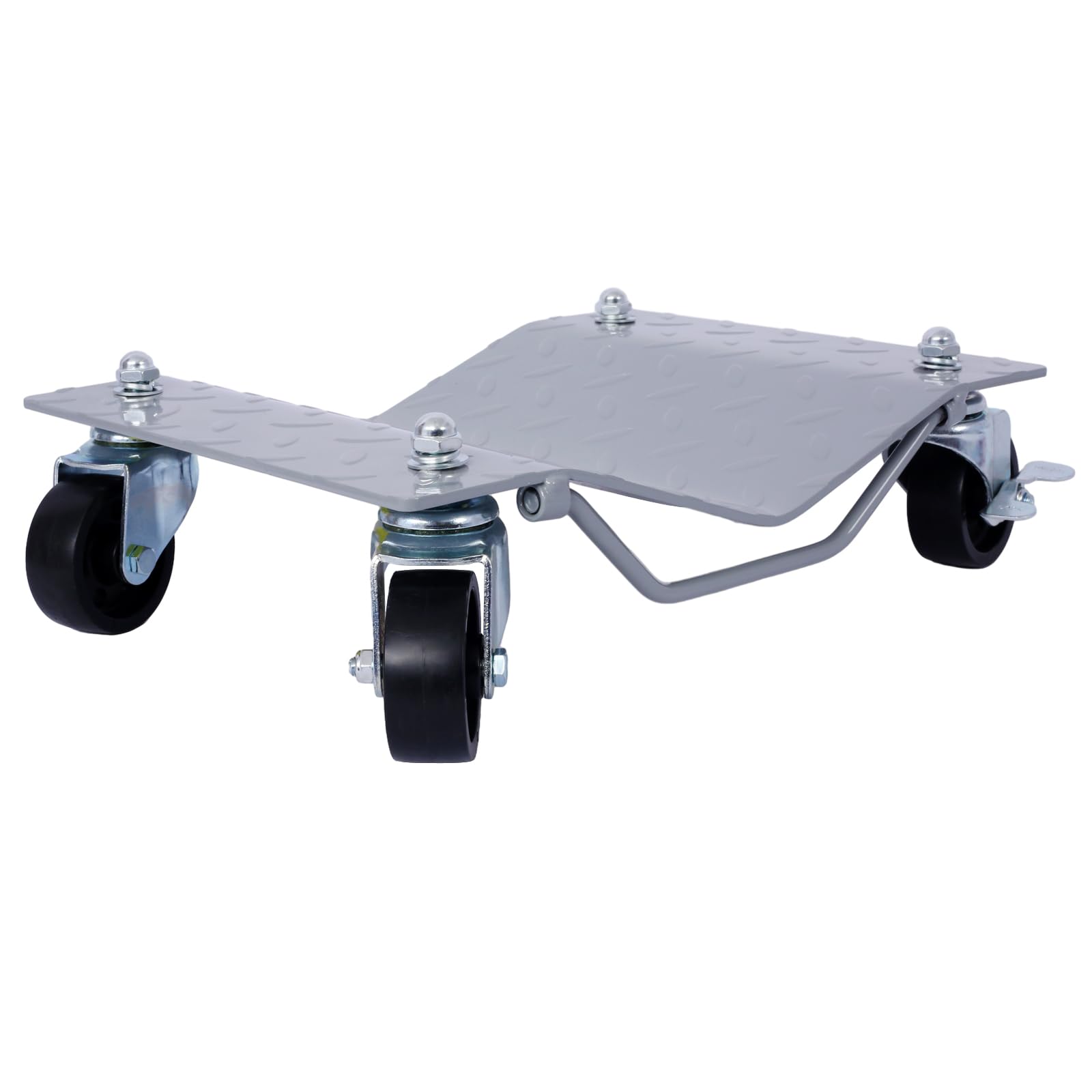 Miscoos Car Dolly, Heavy Duty Wheel Dolly,4 Tire Wheel Dolly Car Stakes 6000lbs Capacity,Gray