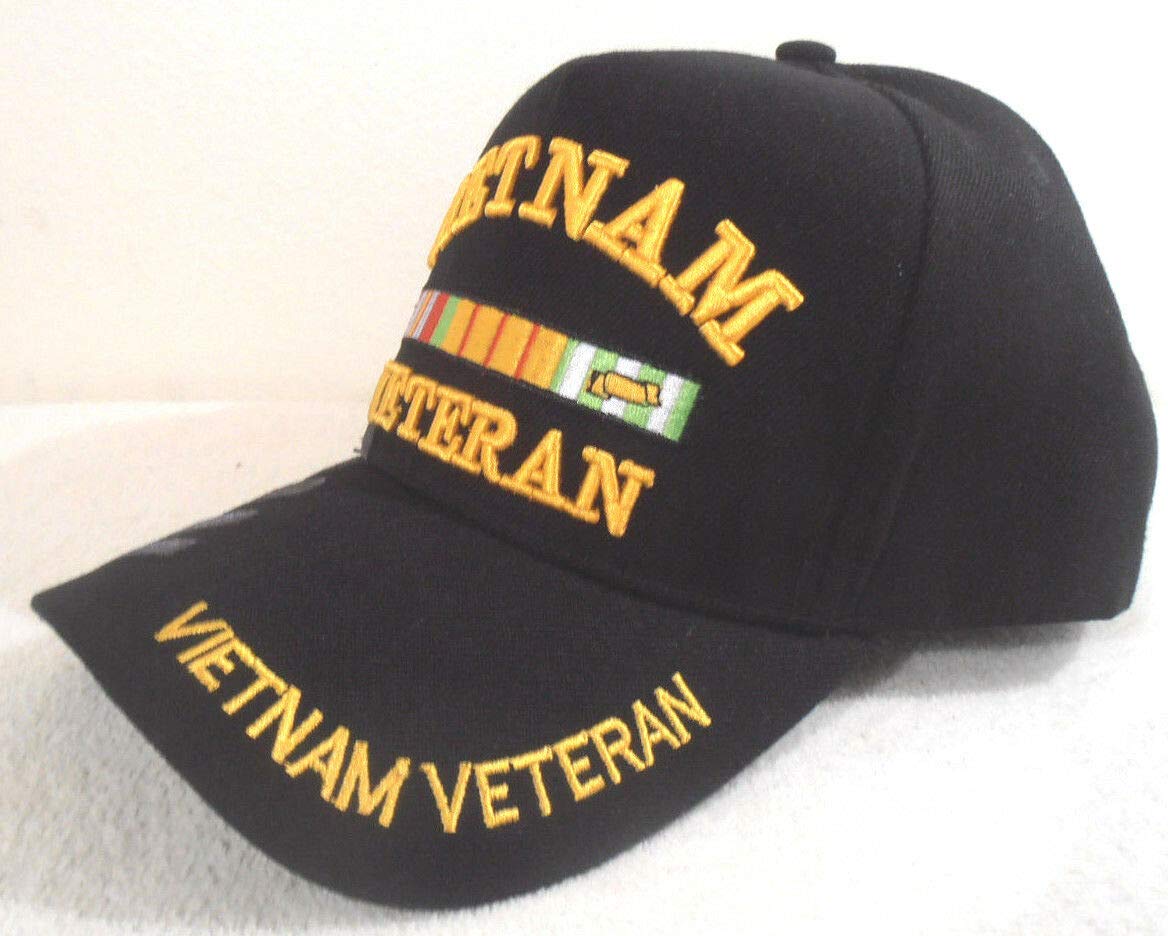 Vietnam Veteran Baseball Cap 3D Embroidered Military Apparel for Men and Women Black