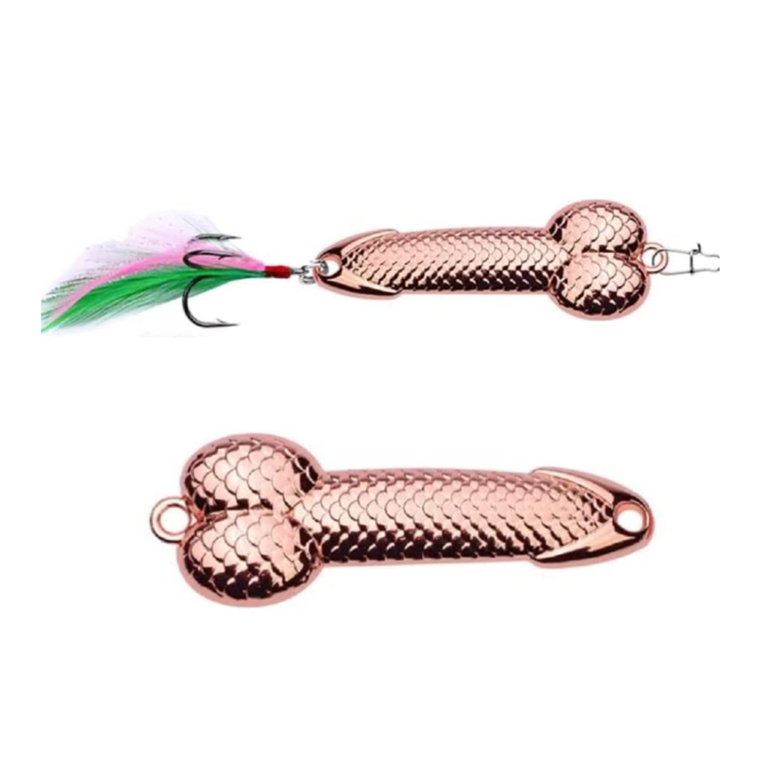 ULemeili Hard Metal Wobble Fish Lures Spoon Lure Feather Bait Hook 1 Pcs Prank Fun Item Novelty Fishing Tackle for
