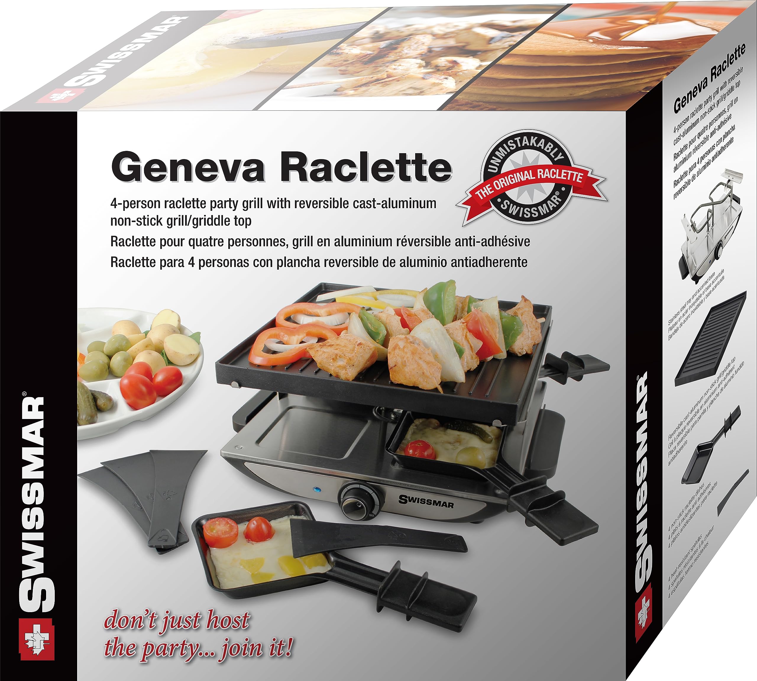 Swissmar Geneva 4-Person Stainless Steel Raclette