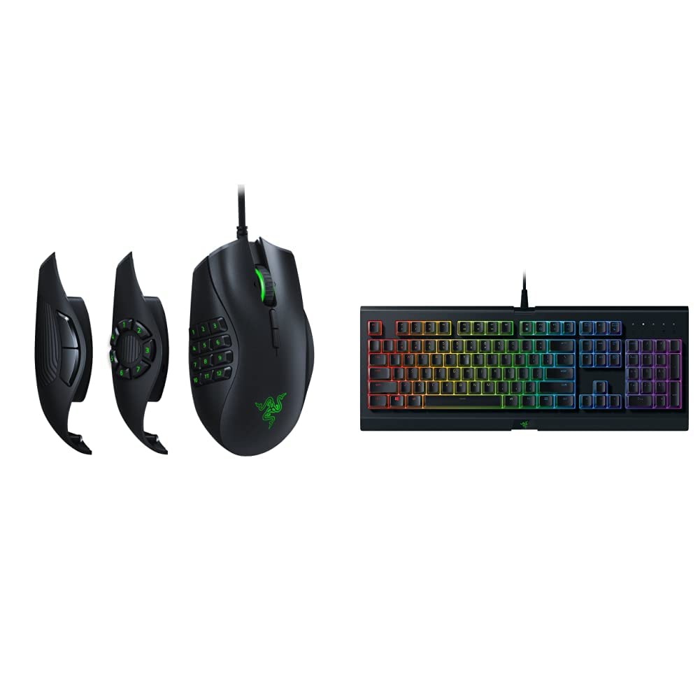 Razer RZ01-02410100-R3U1 19-Button Gaming Mouse, Black & Razer USA LTD RGB Chroma Gaming Keyboard, Black