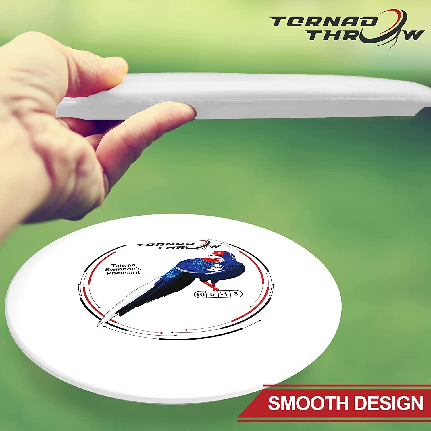 Tornado Throw Disc Golf Fairway Driver, 167-172 Gram Premium Plastic Made in Taiwan, 280 to 320 Feet Flying Distance, Neutral Flight Pattern, PDGA Approved as Swinhoe Pheasant, (10, 5-1, 3) 172 G