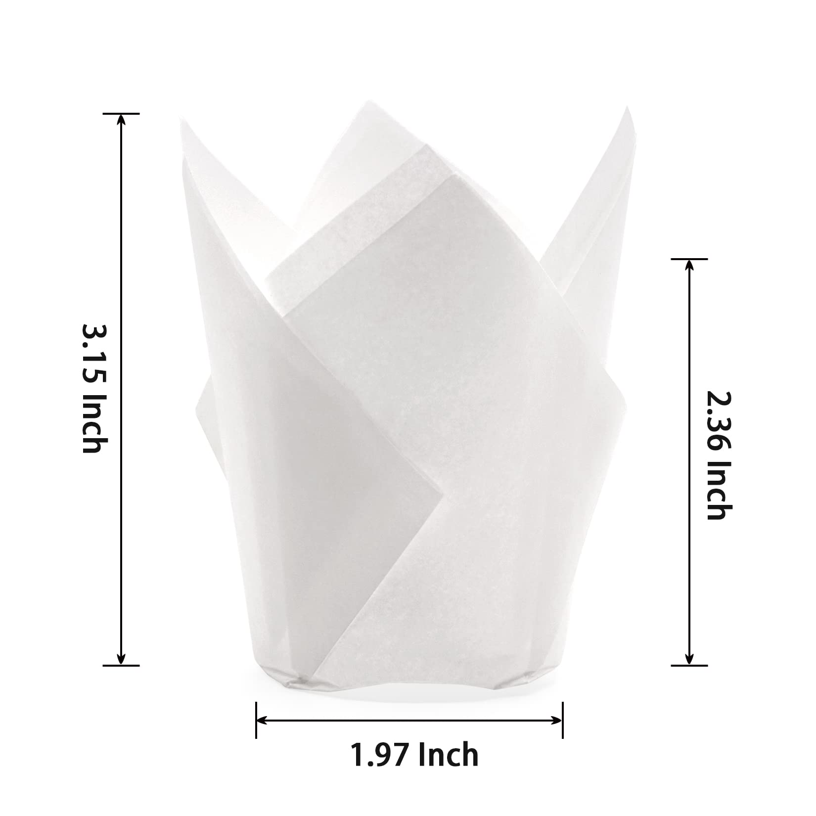 Tulip Cupcake Liners, halp·ssfm 200Pcs Muffin Baking Liners Holders Premium Baking Cups Cupcake Wrappers Christmas Cupcake Liners for Halloween Wedding Birthday Valentine Party(White)