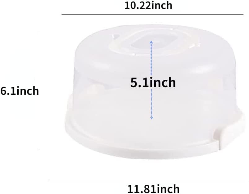 NVAZIOP Large 10 Inch Cake Carrier Keeper Stand with Handles and Lids Container for Transport Cake Holder Tray with Cover Round Cupcake Storage Kitchen Cooking Box
