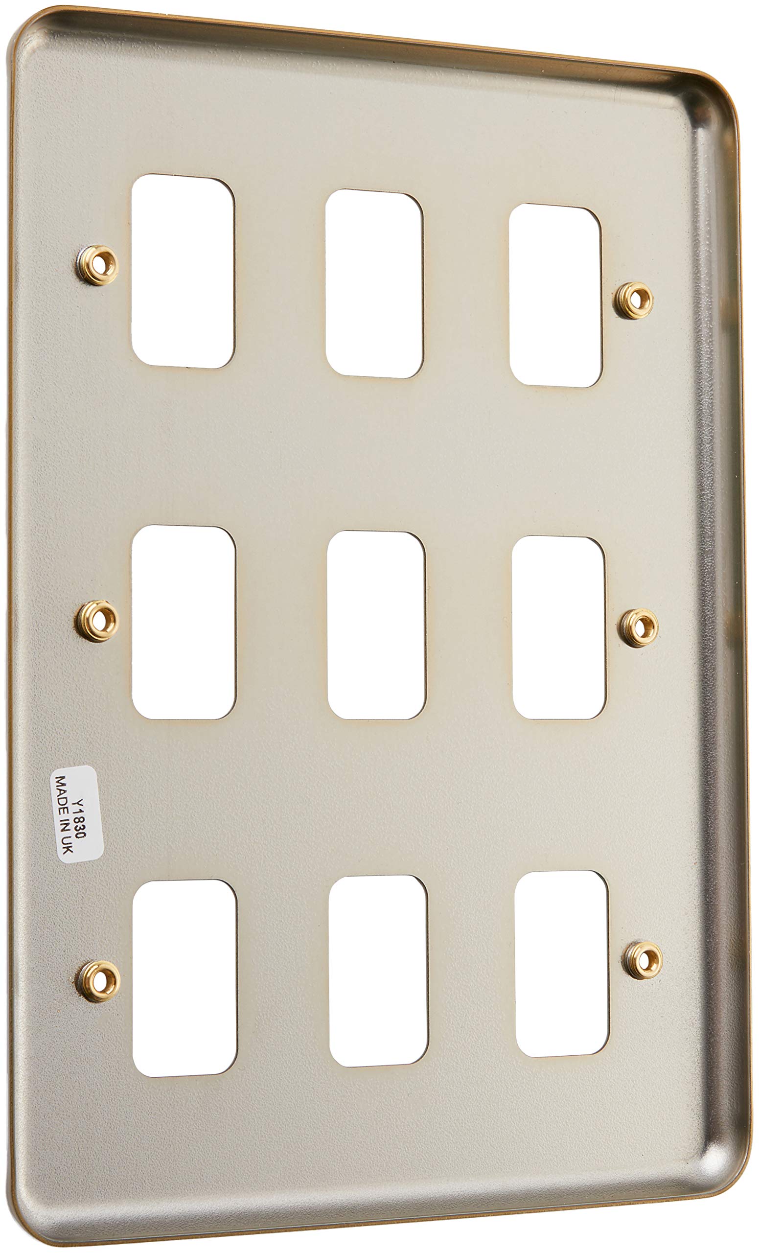 MK Grid Plus K3439SAG 9-Module Grid Frontplate - Satin Gold